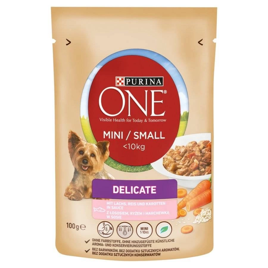 Purina One Mini/Small Delicate Dog Food Salmon with Rice and Carrots in ...